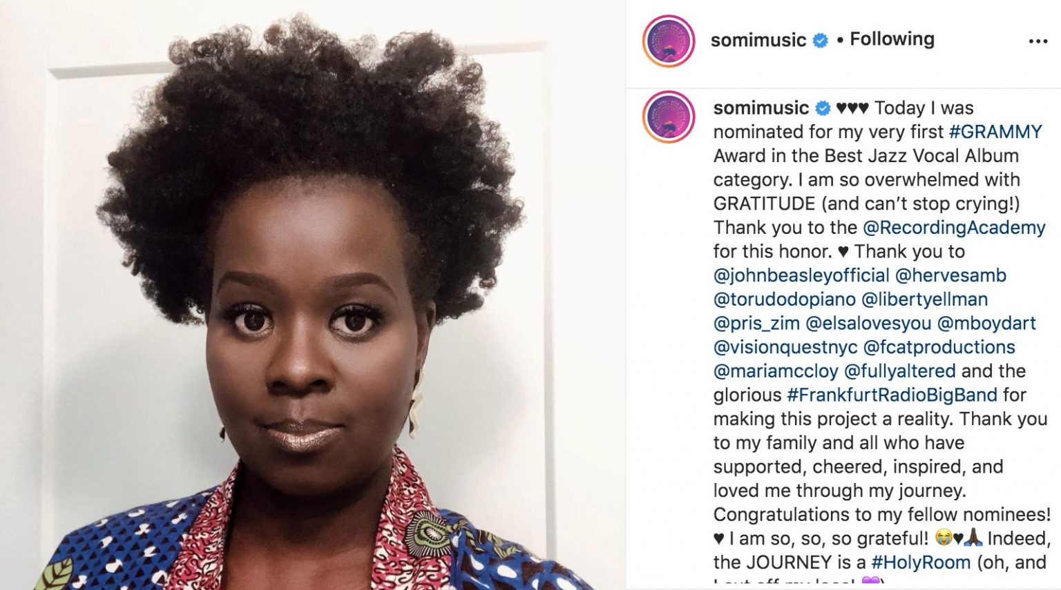 Jazz artist Somi gets a Grammy nod - KAYA 959