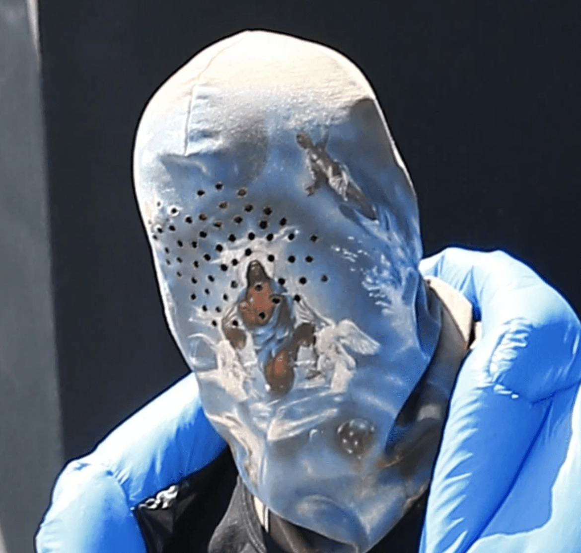 Kanye West rocks a religious-themed face covering mask - KAYA 959