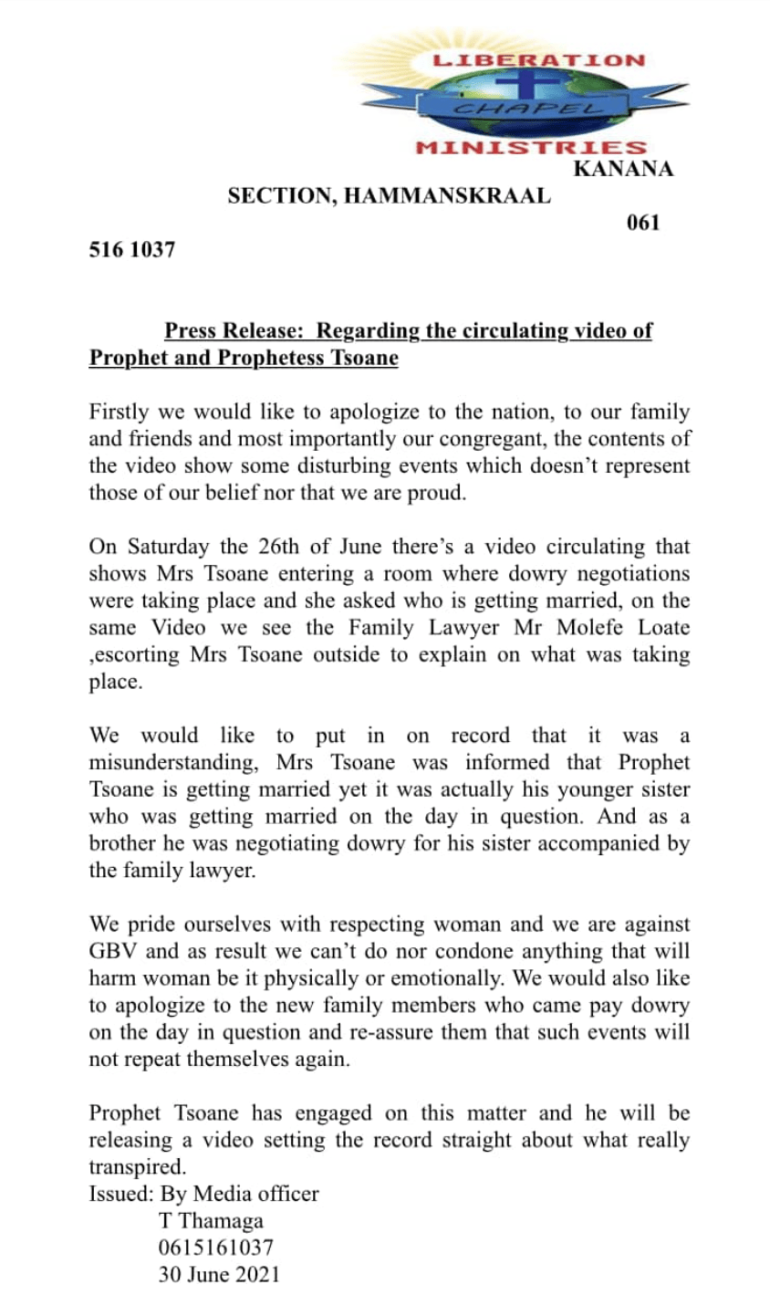 WATCH: Mzansi man busted by wife while secretly paying lobola for 2nd wife