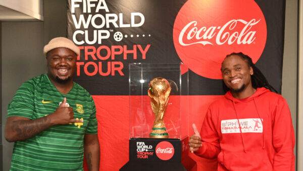 GALLERY: The FIFA World Cup trophy in studio accompanied by Siphiwe ...