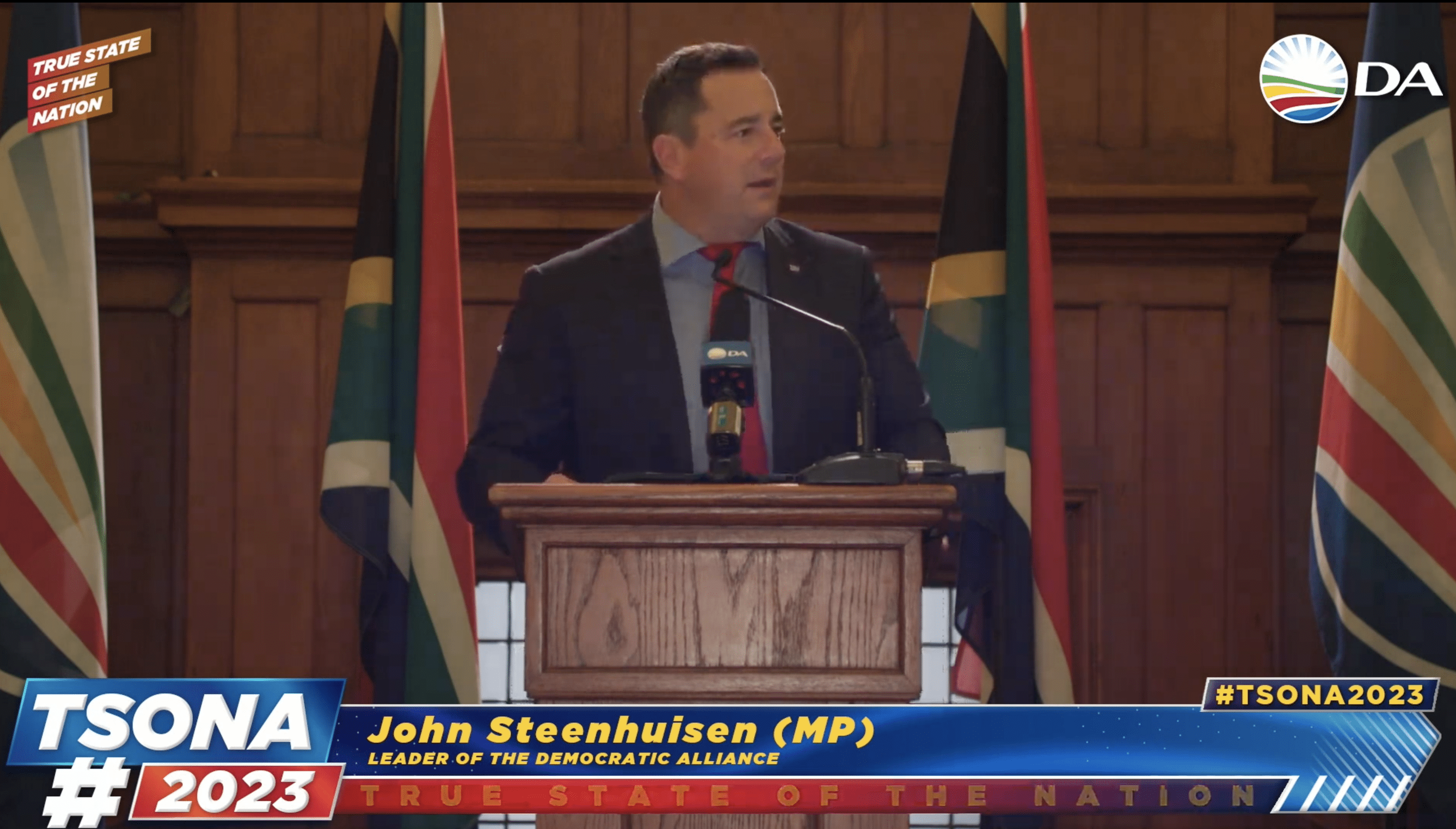 WATCH: DA delivers alternative SONA, labelling it TSONA (True State of ...