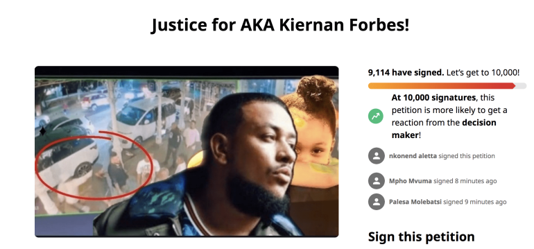 Justice for Kiernan AKA Forbes petition gains momentum