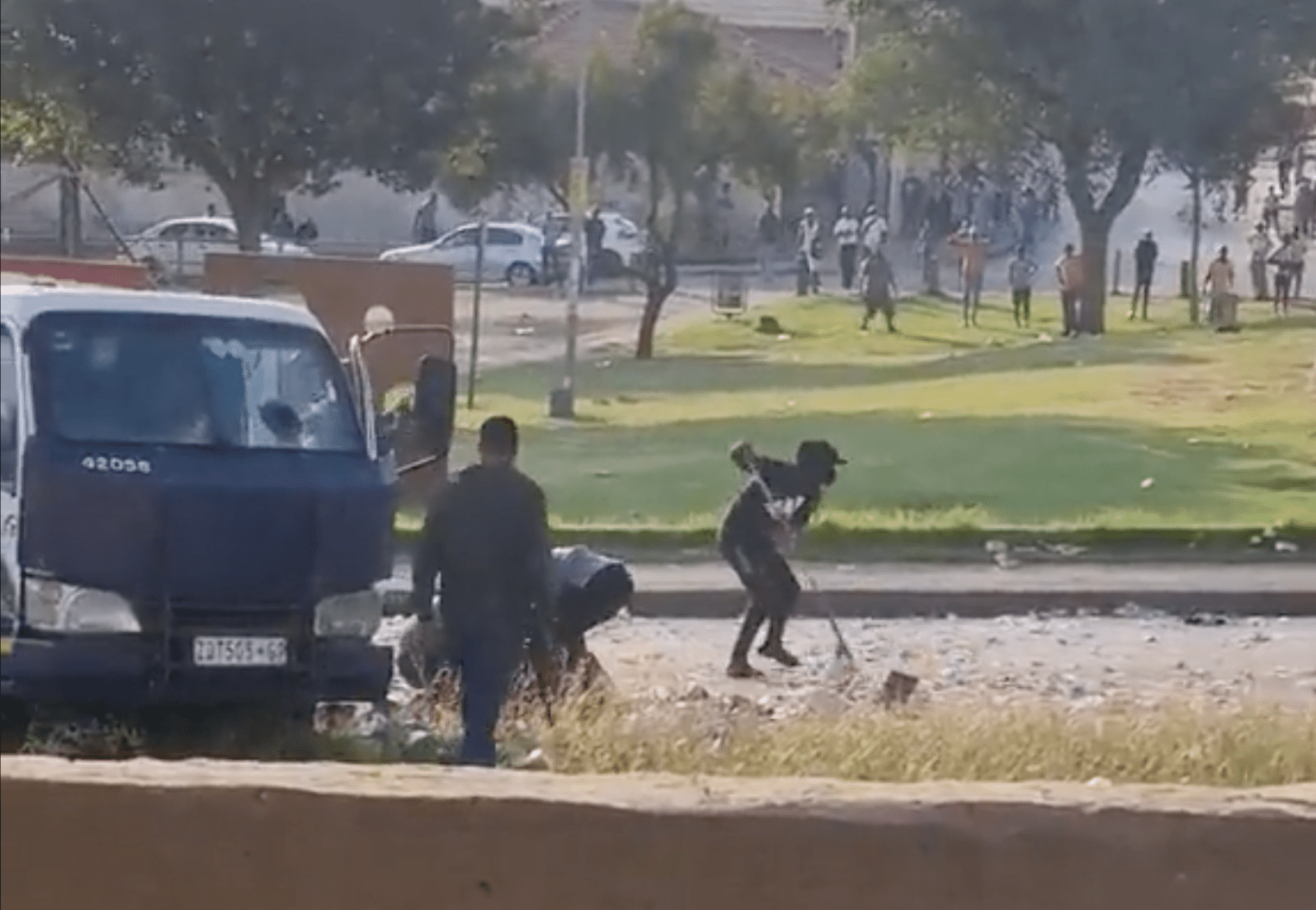 WATCH: Cash-in-transit robbers brought a rake with them this time around