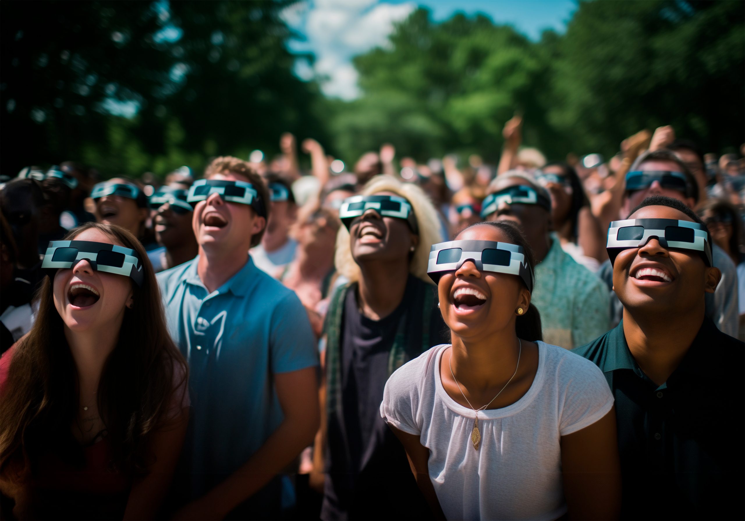 Reactions over the total solar eclipse 2024